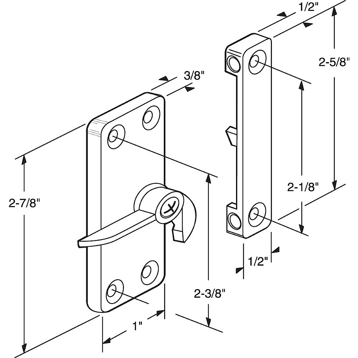 Prime-Line A 184 Sliding Screen Door Latch, Left Hand, Chrome Diecast (Single Pack)
