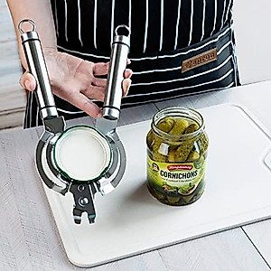 Zoiwdur Jar Opener, Multifunctional Jar Opener for Weak Hands, Stainless Steel Jar Lid Opener, Beer Bottle Opener for Seniors with Arthritis, Children