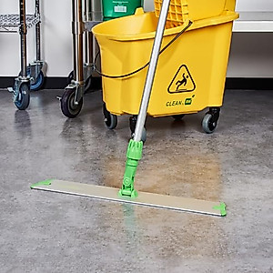 Restaurantware-Clean Tek Professional 23.6 Inch Flat Mop Plate Frame, 1 Quick Connect Mop Frame for Wet Or Dry Mop Pads - Mop Pads Sold Separately, Durable, Green Aluminum Cleaning Mop Pad Frame