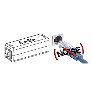 EverStar MI-300DG LAN Signal Noise Filter + 5" UTP Patch Cable for Healthcare (EN60601-1 Compliant) | Apple/Android TV, Hi-Res Audio Systems (RJ45) | Ethernet Galvanic Isolator | Dark Gray