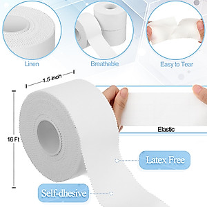 BBTO 40 Rolls Athletic Sport Tape 1.5 Inches x 15 Yards Athletic Bandage Tape Cotton Medical Sports Tape for Athletes Trainers Ankles Wrists Hands and Knees(White)