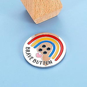 Back To School Gifts Rainbow Brave Gifts for Kids Son Daughter Students Children Worry Anxiety Gifts, First Day of School Gifts Rainbow Brave Button Positive Affirmation Inspirational Pocket Hug Token