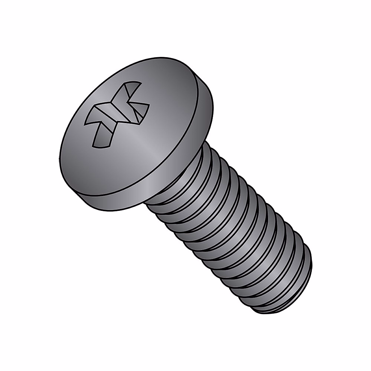 Small Parts MS51957-33B 18-8 Stainless Steel Pan Head Machine Screw, Black Oxide Finish, Meets MS-51957, #2 Phillips, #6-32 Thread Size, 7/8" Length, Fully Threaded, USA Made (Pack of 50)