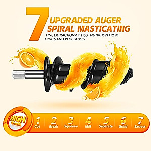 Cold Press Juicer, AAOBOSI Slow Masticating Juice Extractor for Fruit and Vegetable - Delicate Crushing Without Filtering - Juicer Machines with Quiet Motor/Reverse Function/Brush, Black