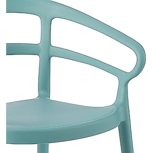 Amazon Basics Light Blue, Curved Back Dining Chair-Set of 2, Premium Plastic