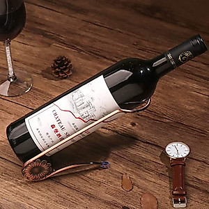 2PCS Wine Bottle Holder- Countertop Wine Rack - Wine Holder for Wine Storage - Red Bronze Metal Wine Rack - Wine Racks Countertop - Small Wine Rack - Tabletop Wine Rack