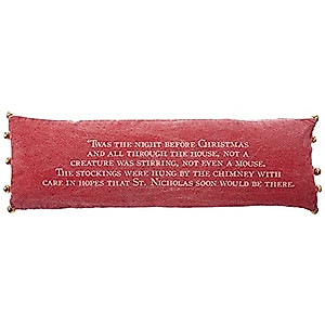 Mud Pie Night Before Long Pillow, 1 Count (Pack of 1), RED