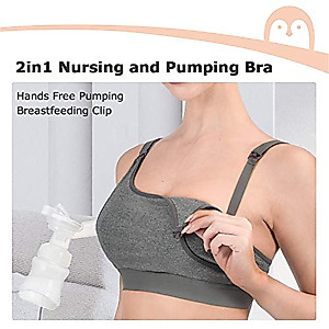 Pumping Bra, Momcozy Hands Free Pumping Bras for Women 2 Pack Supportive Comfortable All Day Wear Pumping and Nursing Bra in One Holding Breast Pump for Spectra S2, Bellababy, Medela