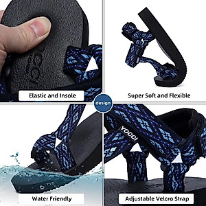 YOCCI Women's Original Sport Sandals Hiking Sandals with Arch Support Yoga Mat Insole Light Weight Outdoor Water Shoes,WHLX001-Navy-39