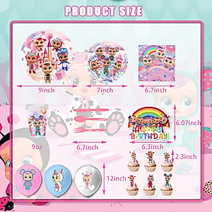 Cry Babies Magic Tears Birthday Party Supplies Favors for Grils Boys Kids Party Decorations Set Includes Plates Backdrop Cups Napkins Cake Cupcake Toppers