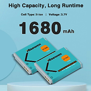 Hisewen NB-6L NB-6LH Batteries 2 Pack and Dual LED Battery Charger for Canon PowerShot SX530 HS,SX710 HS,SX700 HS, SX610 HS,SX600 HS,SX540 HS,SX510 HS, SX500 is,SX280 HS,D30,S90