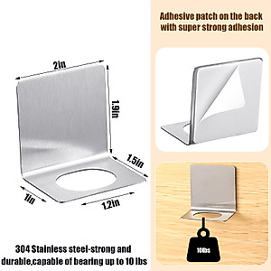 Blulu 12 Pieces 304 Stainless Steel Spray Bottle Holder Wall Mount Adhesive Spray Bottle Hanger Spray Bottle Rack Create Storage Space for Home Cabinet Kitchen Bathroom Sink Cleaner