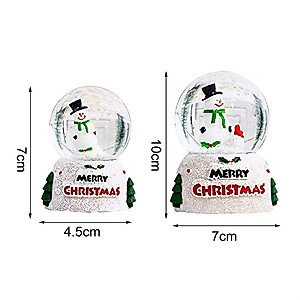 Music Boxes for Girls Snowman Glass Ball Miniature Christmas Snow Globe with Colorful Lighting Fall Resistant Snowman Statue Glass Snow Globe (Color : Small, Size : Snowman)