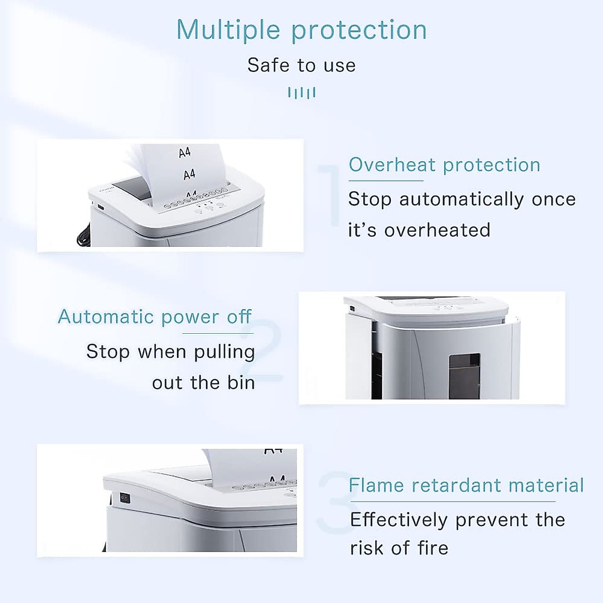 iOCHOW Auto Feed Paper Shredder: 150-Sheet Micro Cut Security Level P-4 Shreds Document & Credit Card Quiet Commercial Heavy Duty Shredder Continuous Running Time 30 Mins with 6.6 Gallon Pull-Out Bin