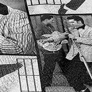 LOGOVISION Elvis Blanket, 50"x60" Photo Collage Woven Tapestry Cotton Blend Fringed Throw Blanket