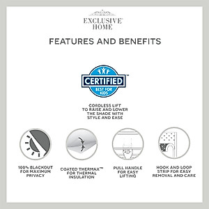 Exclusive Home Esme Total Blackout Roman Shade, 23"x64", White