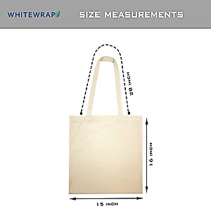 WHITEWRAP Canvas Grocery Bag, Canvas Shopping Bag with Handle Reusable Tote bags(15"x16", 3- Pack)