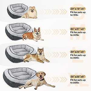 SIWA MARY Dog Beds for Small Medium Large Dogs & Cats. Durable Washable Pet Bed, Orthopedic Dog Sofa Bed, Luxury Wide Side Fancy Design, Soft Calming Sleeping Warming Puppy Bed, Non-Slip Bottom