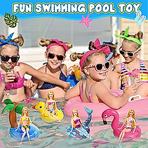 Pool Drink Floats, 15 Pack Drink Floaties, Durable Inflatable Drink Holder, Floating Drink Holder for Pool