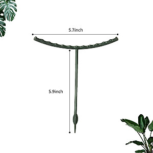 10 Pack Plant Support Plant Stakes, Metal Half Round Plant Support Ring Plastic Plant Cage Holder Flower Pot Climbing Trellis for Small Plant Flower Vegetable,Indoor Leafy Plants(5.7 x 5.9inch)