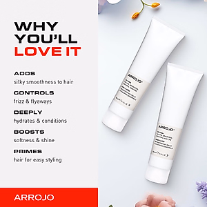 ARROJO Hair Creme with Macadamia Hair Products - Provides Essential Moisture & Silky Texture - Contains Shea Butter, Macadamia Seed Oil, Oat Protein & Vitamin B5 - Arrojo Hair Products