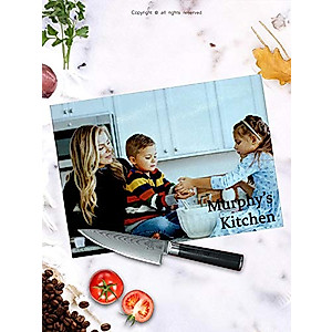 Custom & Personalized Glass Cutting Board, Several Customization Options ; Sublimation Picture, Text, Name, Photo Possibilities (8`x 11`inc)