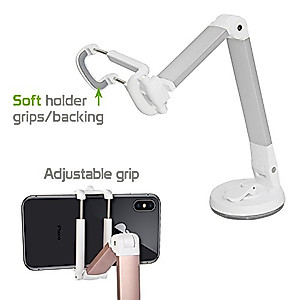 Adjustable Cell Phone Holder Desk Stand – Folding Desktop Mount with Universal Phone Dock Cradle for All Mobile Phones – Case Friendly (Pink)