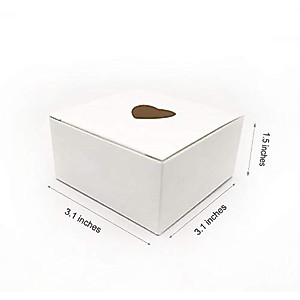 wraphay White Paper Gift Boxes Recyclable Small Boxes with Heart Shape for Wrapping Crafting Party Treat Wedding Favor(White-Heart)