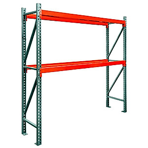 Shelving Inc. 48" d x 144" w x 120" h - 2-Tier Teardrop Pallet Rack Starter Unit - 6" h Beams, Weight Capacity 7160lbs Per Beam Level