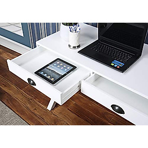 OSP Home Furnishings Washburn Chic Campaign Writing Desk, White