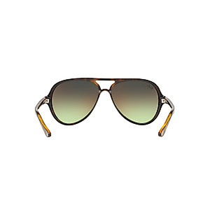 Ray-Ban RB4125 Cats 5000 Sunglasses + Vision Group Accessories Bundle (Light Havana/Green Gradient Brown (710/A6))