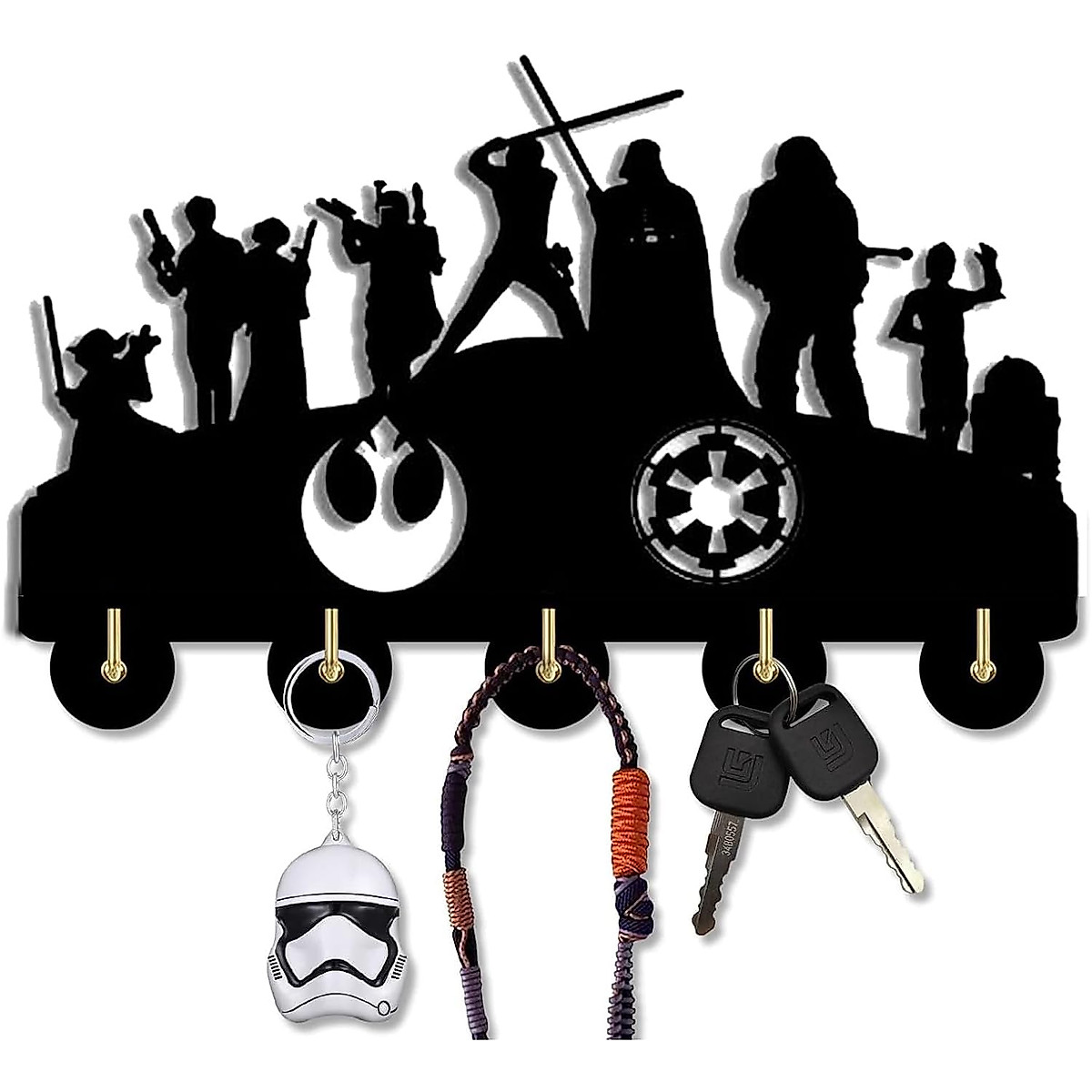 Wall Hanger Wall Hook Key Holder Key Hanger Wall Key Rack Wood Wall Key Holder with 5 Metal Hooks Personalized Gift Home Housewarming Gift S2