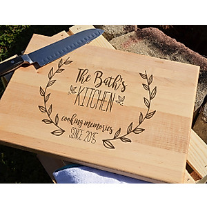 Personalized Wood Cutting Board Engraved with Kitchen Name and Established Date | Perfect Customized Wedding Gifts For Couples Housewarming Gift or Mothers Day Gifts