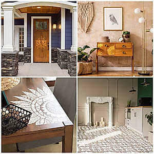 9 Pack (12x12 Inch) Large Reusable Stencil Mandala Stencil Laser Cut Painting Template for Floor Wall Tile Fabric Furniture Stencils Painting