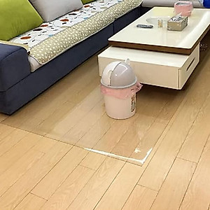 Clear PVC Desk Chair Mat Transparent PVC Floor Protection Pad Door Mat Heavy Duty Chair Mat for Hardwood Floors, Non-Skid Transparent Carpet Protector for Home/Office/Hall/Doormat,1mm,105/115/125/135/