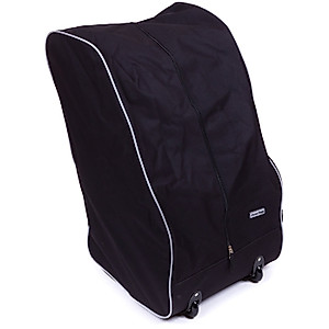 Jeep Child Car Seat Travel Bag with Wheels and Backpack Straps, Convenient Car Seat Cover for Airport Travel, Infant Carrier and Baby Carrier Travel Bag, Infant and Baby Gate Check Bag, Black
