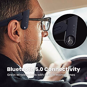 Mu6 Ring Open Ear Air Conduction Headphones, Wireless Bluetooth Headphones with Microphone, Sweat Resistant Sports Headphones, 10+ Hours Playtime Headset for Music/Gaming//Running/Working