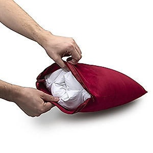 Norott Decorative Throw Pillow Vault Secret Pocket-6.5x10.5-Keep Items Private Safe Secure in Plain Sight-Beds-Couch-Sofa-Any Room-Travel Use- Oblong Crimson-13.5x19.5x6.5 inches