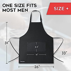 Comfyanno Aprons for men, 2 Pack 100% Cotton Mens Apron, Black Chef Kitchen Cooking Apron, Men Grilling BBQ Apron with 2 Pockets, Waterproof Man Apron for Gardening, Baking