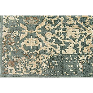 Unique Loom Tuareg Collection Vintage Distressed Traditional Area Rug, 2 ft x 6 ft, Green/Beige