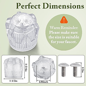 ZephyrJazz Shower Knob Replacement, Compatible with Phoenix Mobile Home Sink Tub Shower, Acrylic Bathtub Knobs Parts, Clear Faucet Handles with 17pt Spline Point Broach Center Hole(1 Pair)