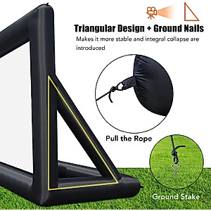 Inflatable Projector Screen, 20FT Portable Blow Up Outside Projector Screen, Front & Rear Projection, with Rope, Air Blower, Ground Nails and Carry Bag, for Theater/Football/Backyard Party
