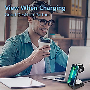 Wireless Charging Station,3 in 1 Fast Charging Station,Wireless Charger Stand for iPhone 14/13/12/11 Pro Max/X/Xs Max/8/8 Plus, AirPods 3/2/pro, iWatch Series 7/6/5/SE/4/3/2 (Black)