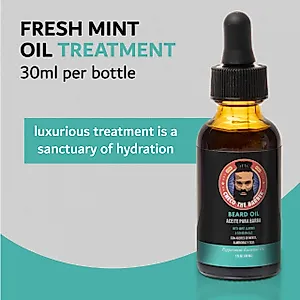 CHECO THE BARBER Beard Oil: with all mint, almond and soy oils, beard oil, with excellent and nourishing ingredients, Premium quality beard oil, (1 Fl oz)