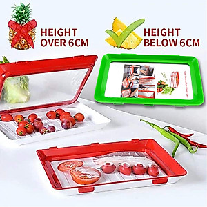 BxyxOw1 Food Plastic Preservation Trays 6 Pack Plastic Food Storage Containers with Plastic Lid Fruit and Vegetable Storage Food Preservation Trays- Stackable Reusable