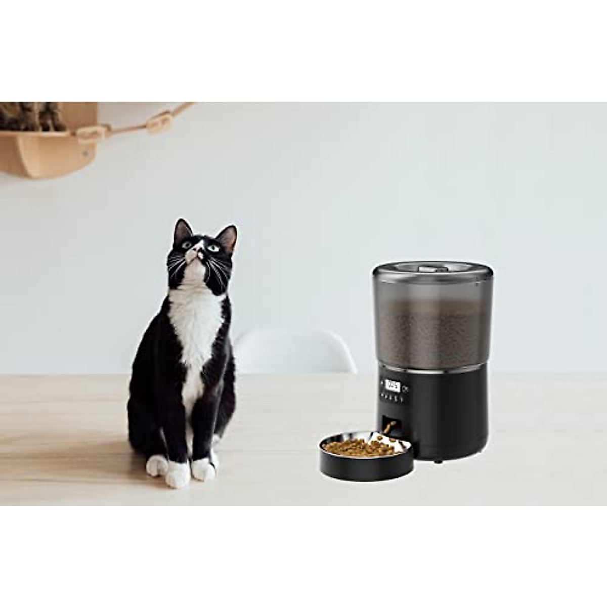 Mcacetine Automatic Cat Feeders, Auto 4L Timed Cat Dog Feeder Pet Dry Food Dispenser Smart cat Dog Feeder with Stainless Steel Bowl for Small Medium Pets