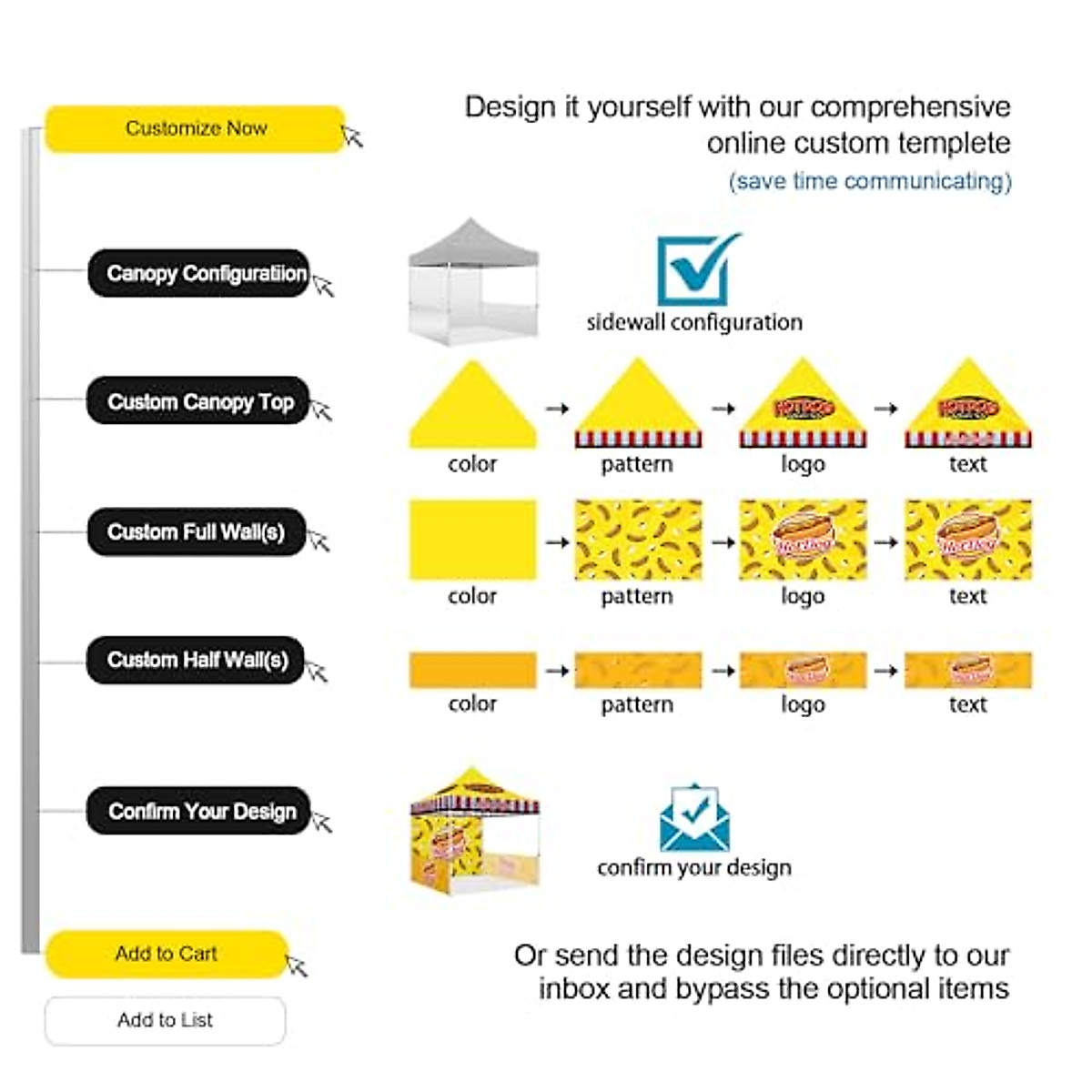 ABLEM8CANOPY Custom Canopy Tent 10x10 with Logo, Personalized Pop Up Canopy Tent with Optional Walls for Business Events, Trade Shows, Farmers Market, Roller Bag Included(Mushroom)