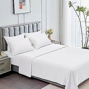 Botduck Goose Down Feather Pillows Standard Size Set of 4 Pack Hotel Collection Bed Pillow for Sleeping Medium Firm Support for Side Stomach & Back Sleepers, 20x26 Inch