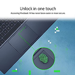 ASUS VivoBook 14 Slim Laptop, 14" FHD Display, Intel Core i3-1215U CPU, Intel UHD Graphics, 4GB DDR4 RAM, 128GB SSD, Fingerprint Sensor, Windows 11 Home, Quiet Blue, F1402ZA-AB31