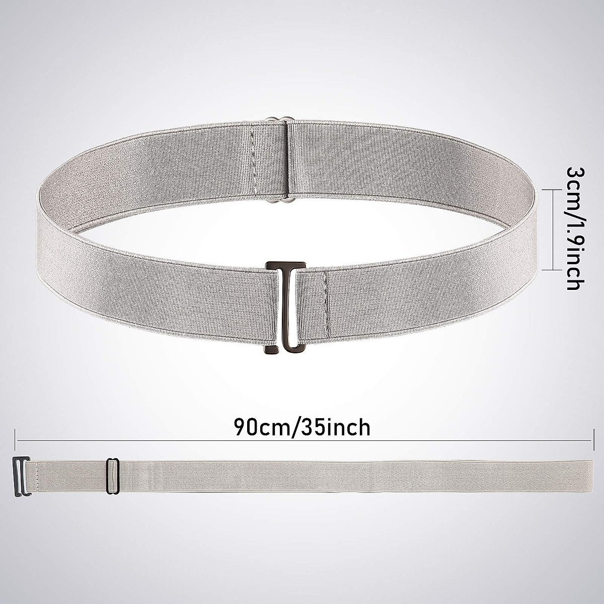 SATINIOR 3 Pieces elastic belt for women Elastic Waist Belt Invisible No Show Belt Adjustable Stretch Free-Buckle Belt for Jeans Pants Dresses Skirts